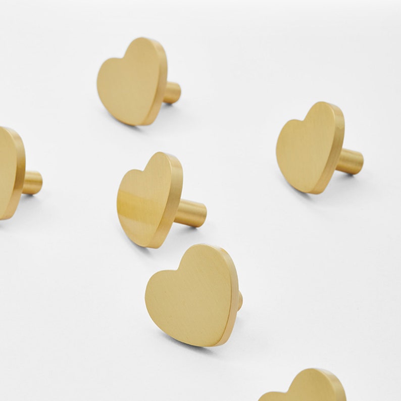 Decorative Knobs Brass Heart Knobs Pulls Gold Wardrobe Knob - Etsy