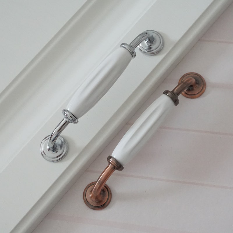 White Drawer Pulls - Etsy