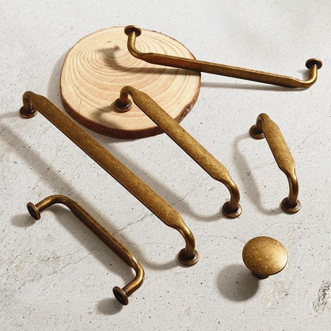 Antique Bronze Cabinet Handles Knobs Black Dresser Knob Brass Drawer Pulls Nickel Steel Kitchen ...