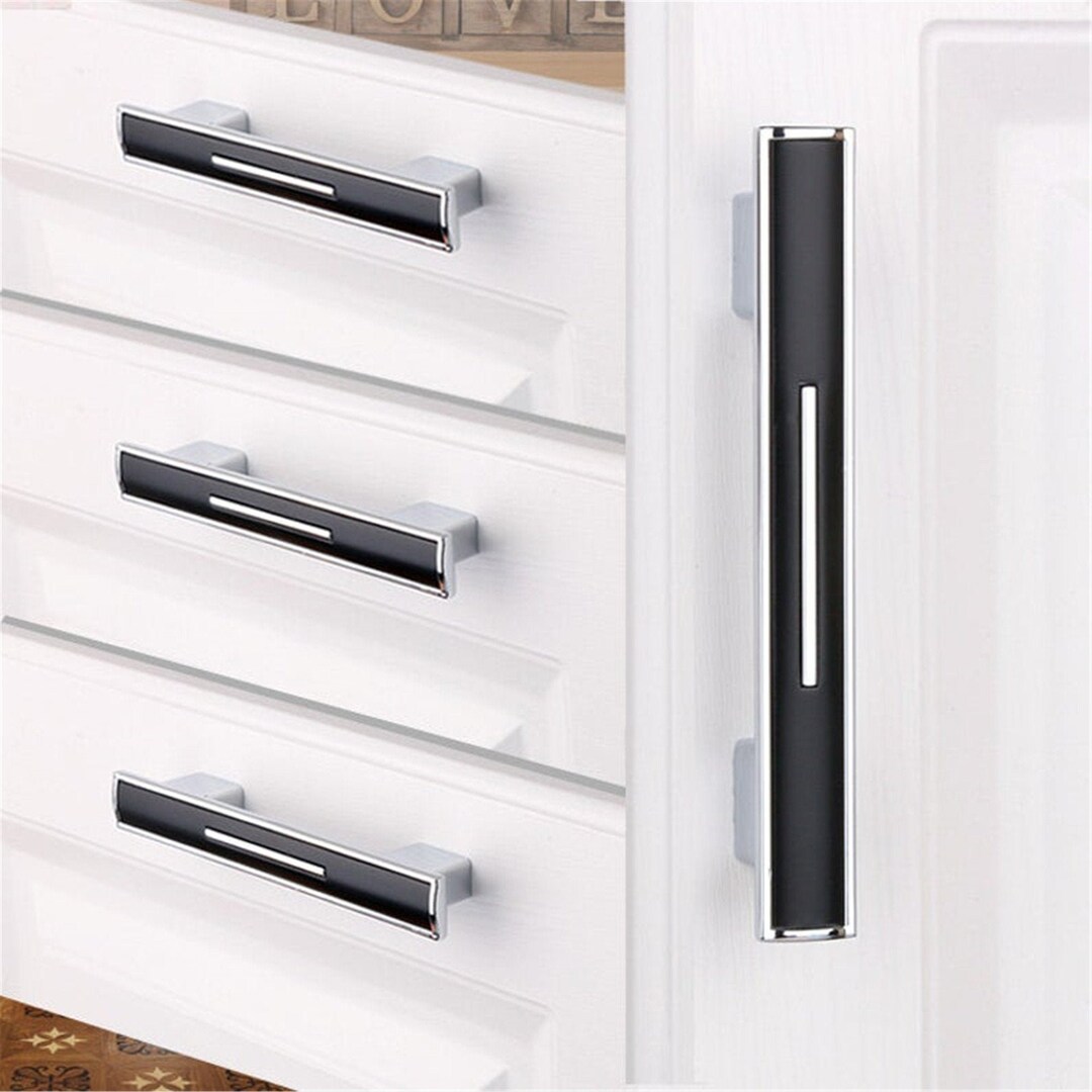 Modern Cabinet Handles Pulls White Black Silver Dresser Handles Drawer ...