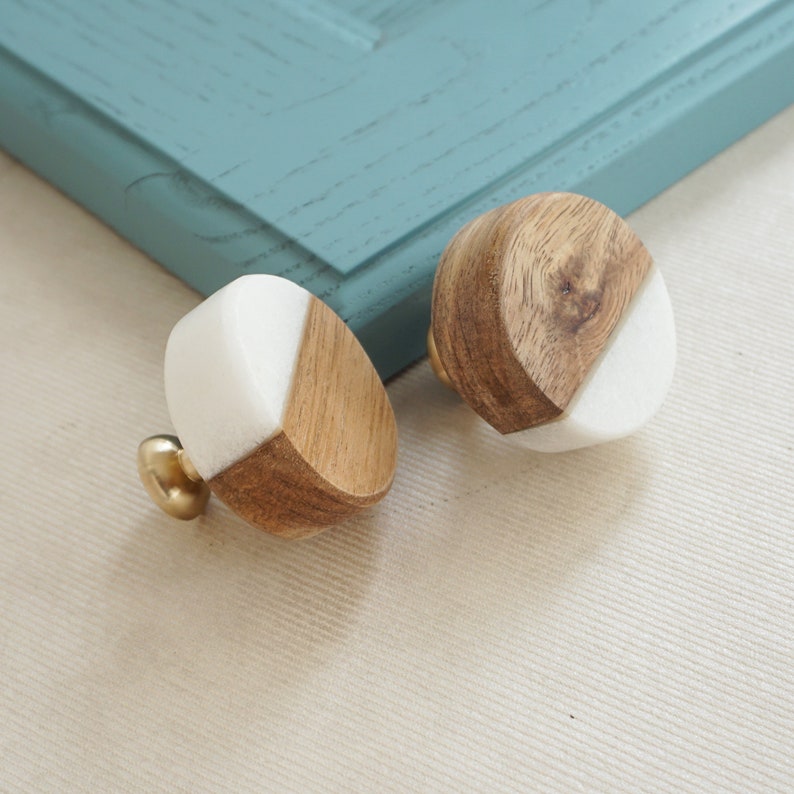 Modern Wood Marble Cabinet Knobs Drawer Pulls Knobs Drawer - Etsy