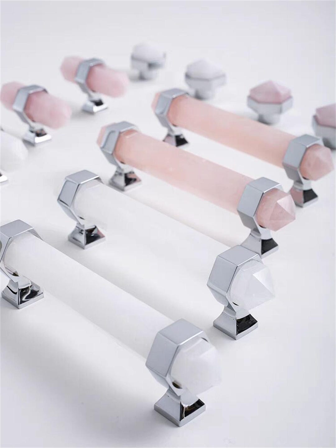 Light Pink Stone Cabinet Pulls Knobs Kitchen Handles Knobs Dresser ...