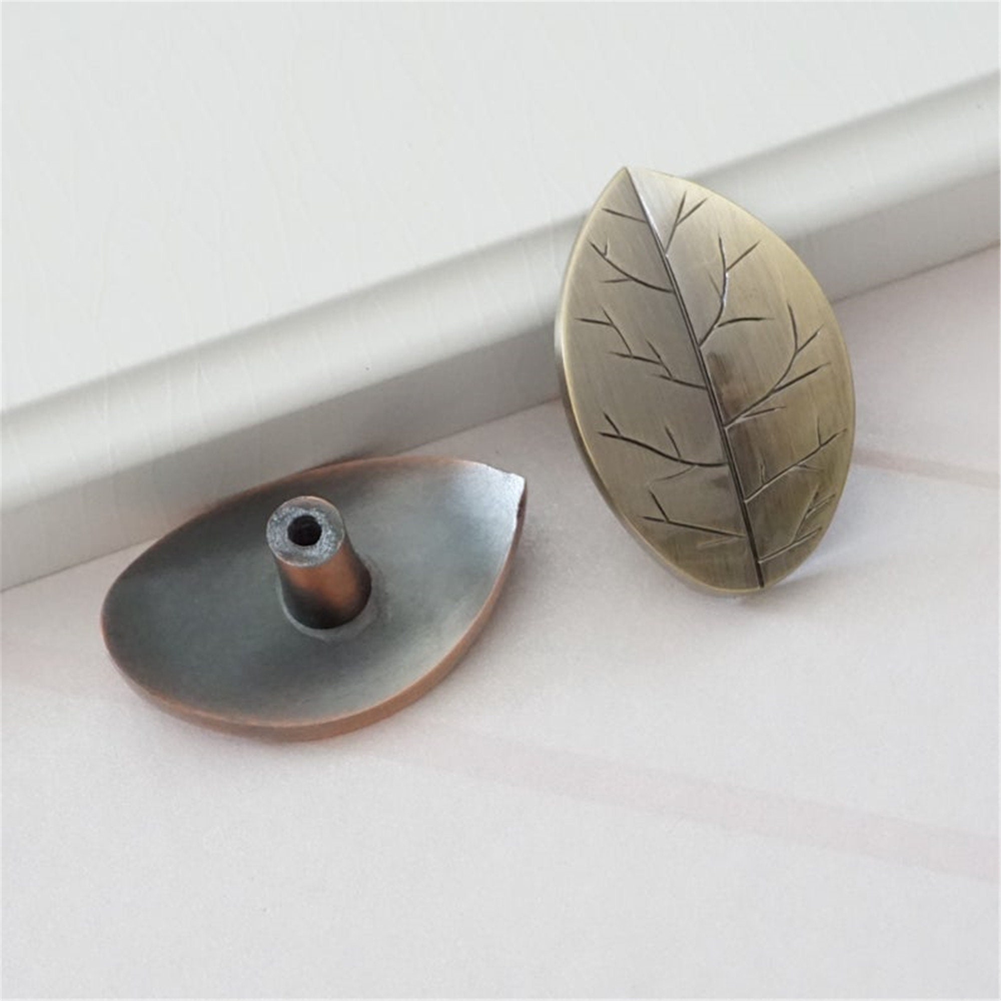 Leaf Design Dresser Knobs Drawer Pull Handles Knobs Bronze | Etsy