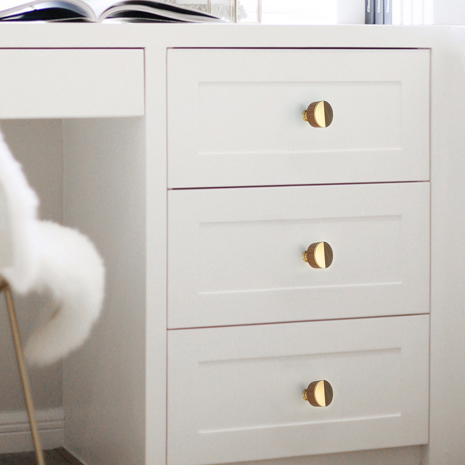 Modern Wood Cabinet Knobs Brass Drawer Pulls Knobs Drawer - Etsy