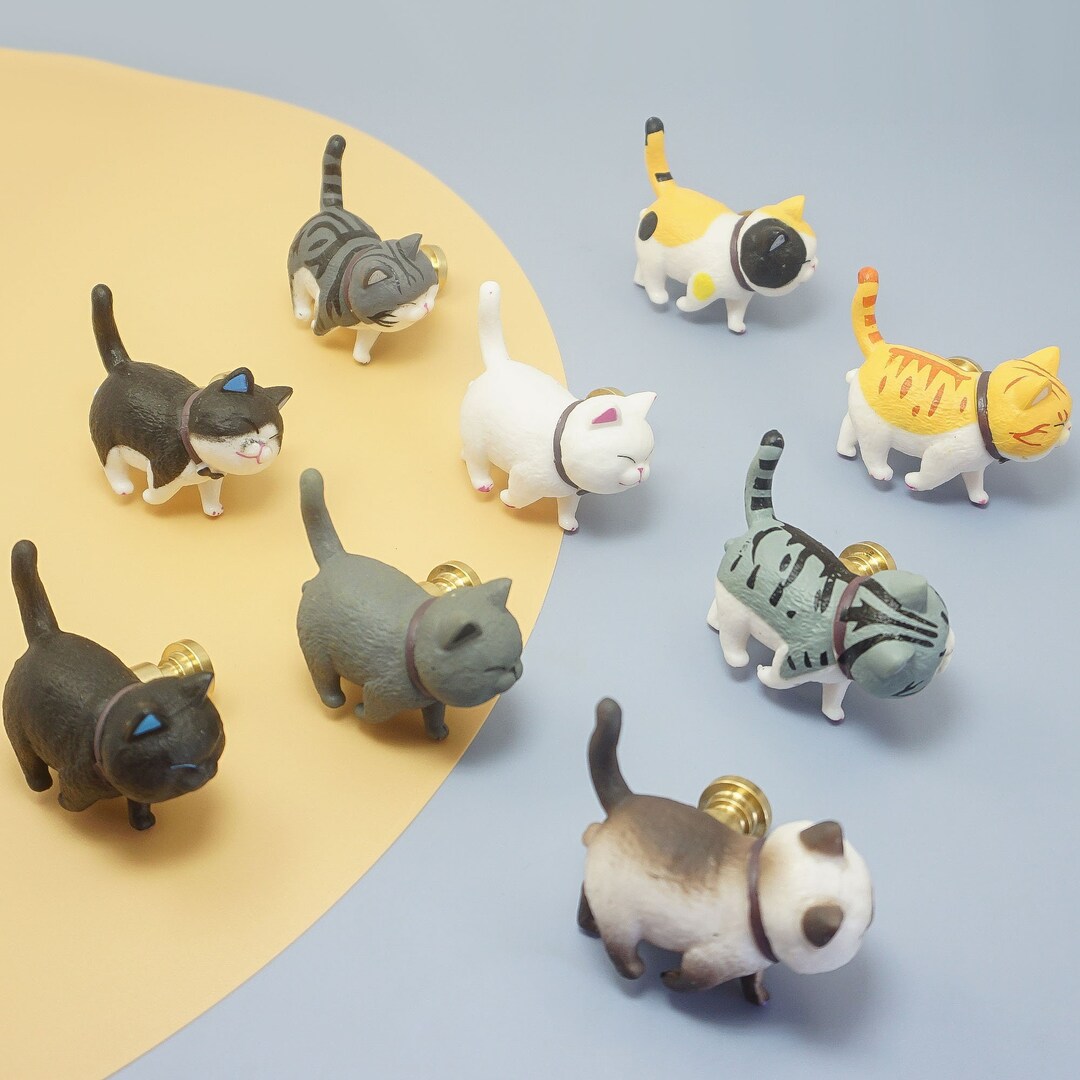 Modern Cat Dresser Knob Pulls Drawer Knobs Kitchen Pulls Knobs Wardrobe ...