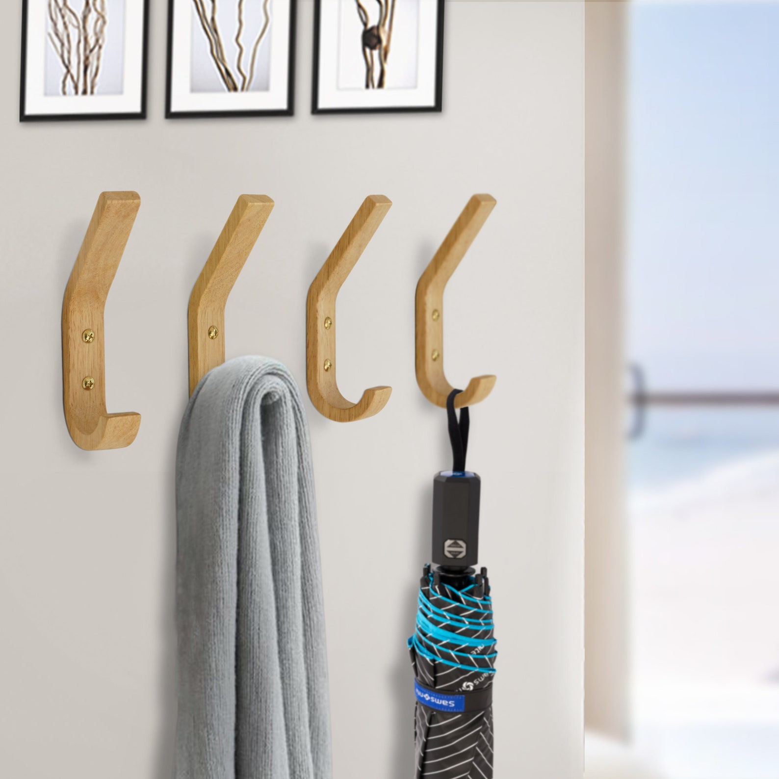 Oak Wood Hooks Creative Wall Hooks Decorative Hooks Wall Hook | Etsy