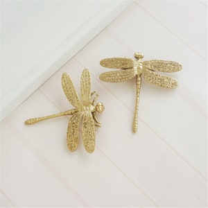Dragonfly Knobs Brass Knobs Drawer Knob Kitchen Pulls and Knobs Cabinet Handles Knobs Drawer ...