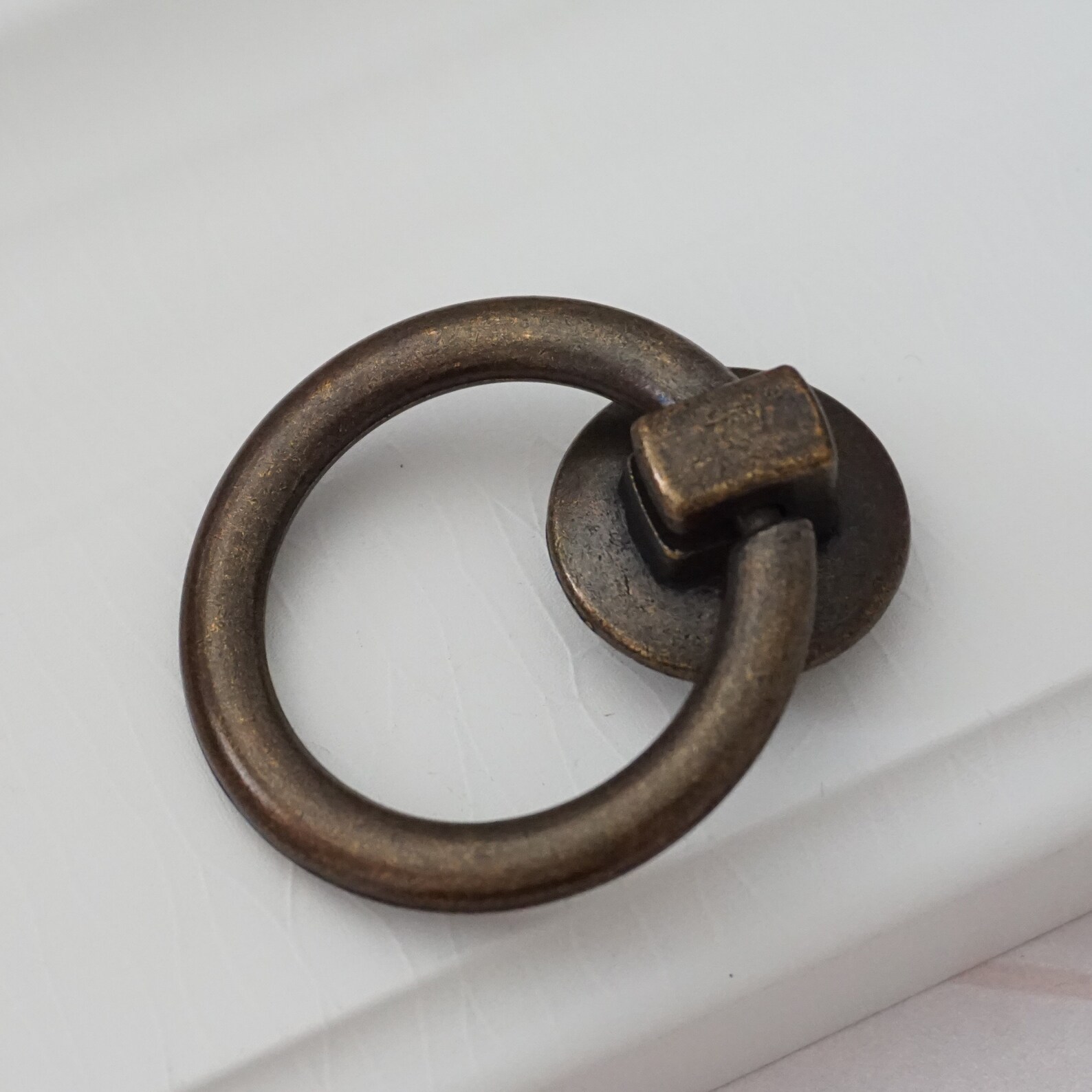 Drop Drawer Knobs Pulls Antique Bronze Dresser Knobs Ring Handles Metal ...