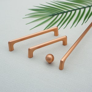 Brushed Copper Drawer Handles Knobs Kitchen Pulls Cabinet Handles Knobs ...