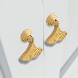 Brass Knobs Ginkgo Kitchen Pulls and Knobs Cabinet Handles Knobs Nordic Style Drawer Knobs Pulls ...