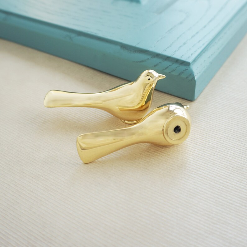 Exquisite Bird Brass Cabinet Handles Knobs Gun Black Drawer - Etsy