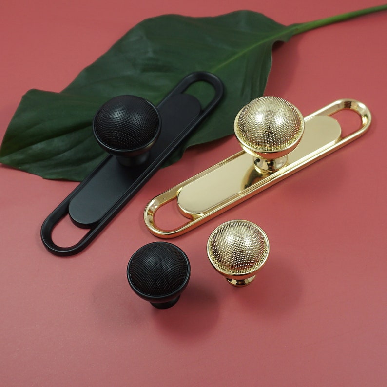 Black Drawer Pull Knob Gold Kitchen Pulls Knob Cabinet Pulls | Etsy