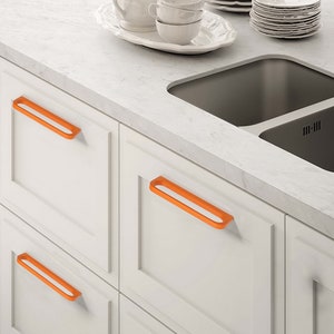 3.78'' 5'' 7.55" 12.6" Orange Cabinet Handles Knobs Hollow Drawer Pulls ...