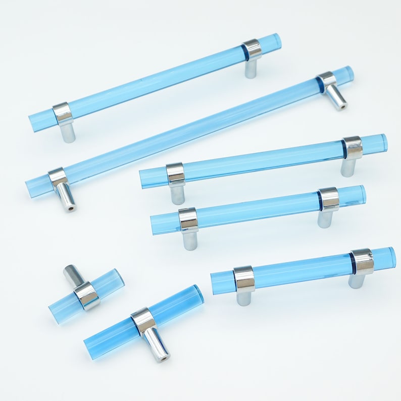 Customsize Blue Acrylic Drawer Pull and Knob Cabinet Handles - Etsy