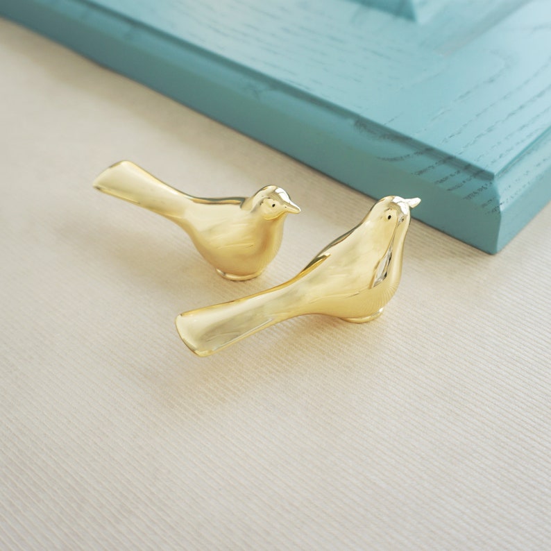 Exquisite Bird Brass Cabinet Handles Knobs Gun Black Drawer - Etsy