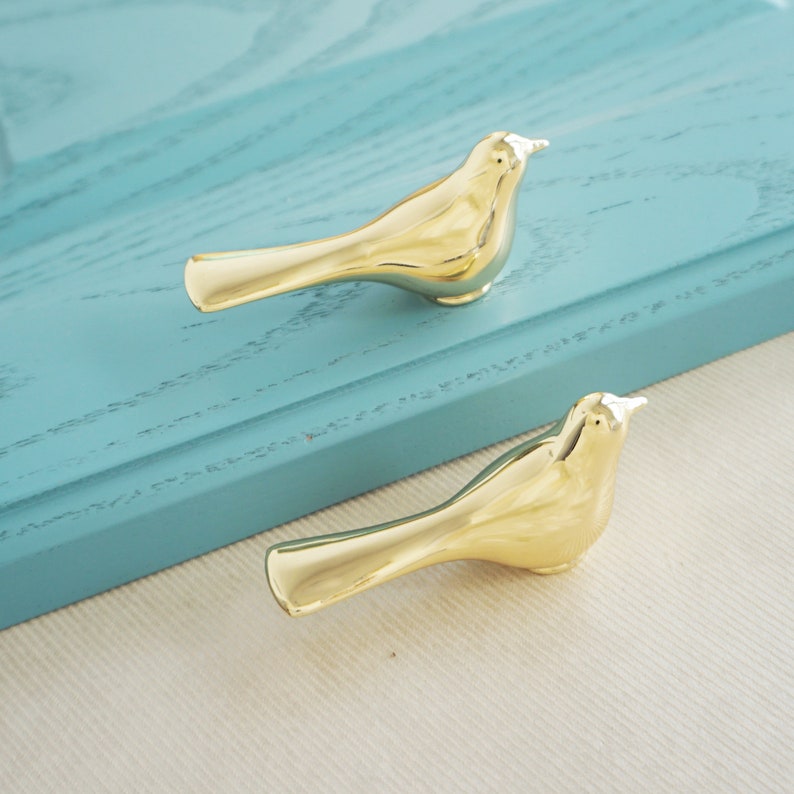 Exquisite Bird Brass Cabinet Handles Knobs Gun Black Drawer - Etsy