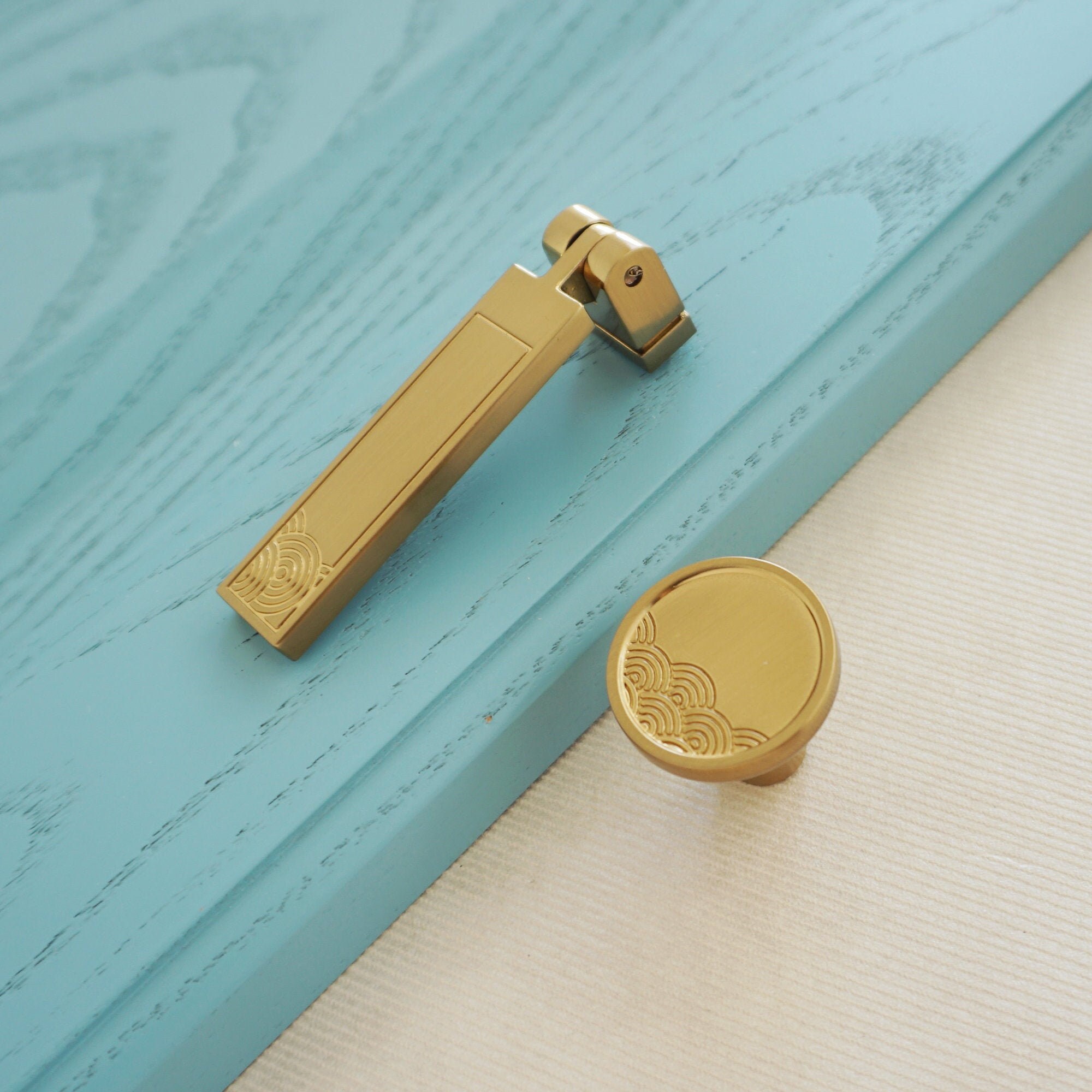 Chinese Style Cabinet Handles Knobs Champagne Gold Drawer | Etsy