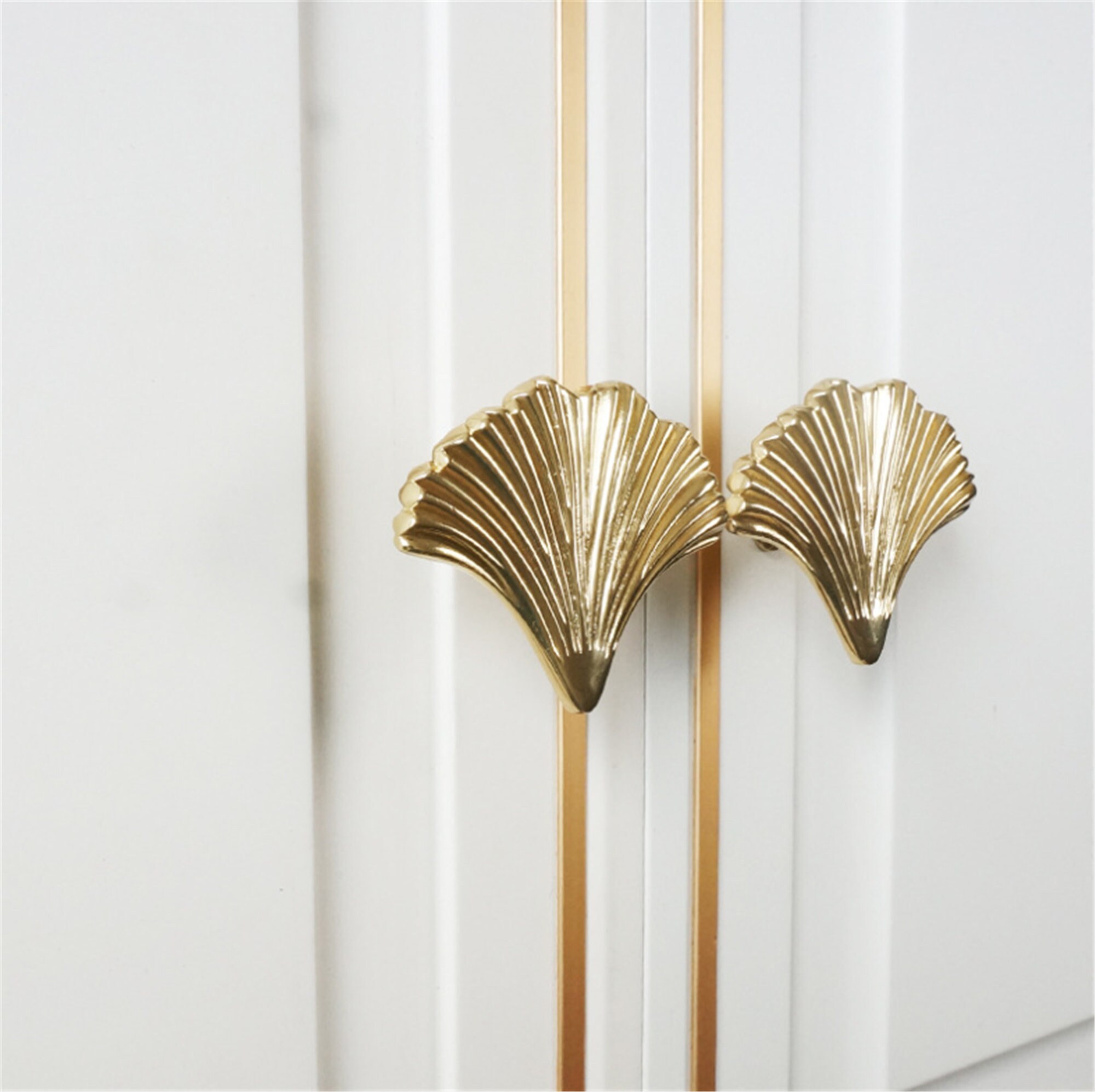 Ginkgo leaf Brass Knobs Cabinet Knobs Kitchen Pulls Handles | Etsy