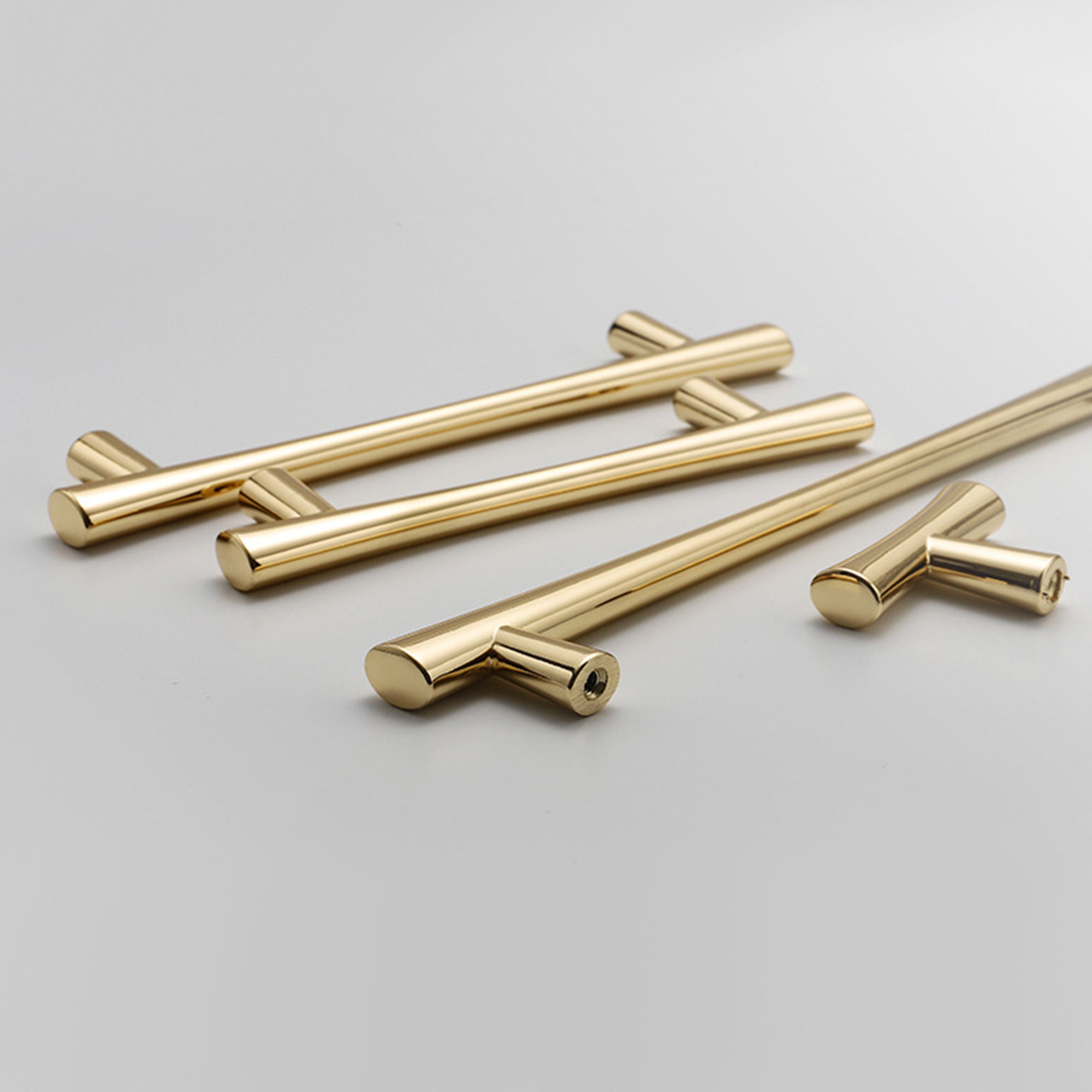 Brushed Brass Drawer Pulls Knobs Dresser Pulls Knobs Kitchen | Etsy