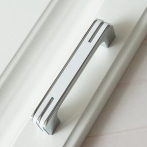 White Silver Cabinet Handles Kitchen Pulls Dresser Pulls Drawer Pull ...
