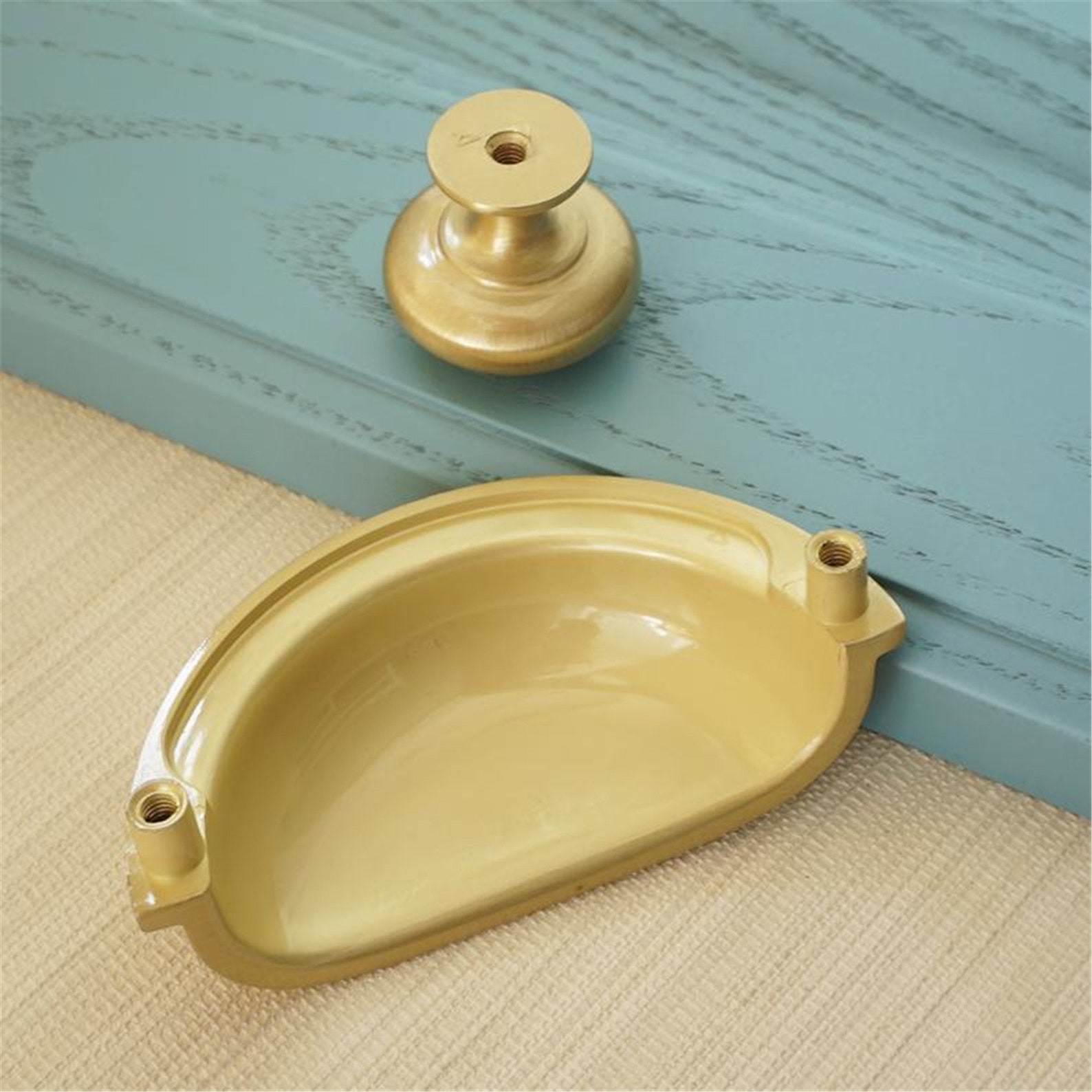 3 Brushed Gold Cup Pulls Dresser Drawer Knobs Handles - Etsy