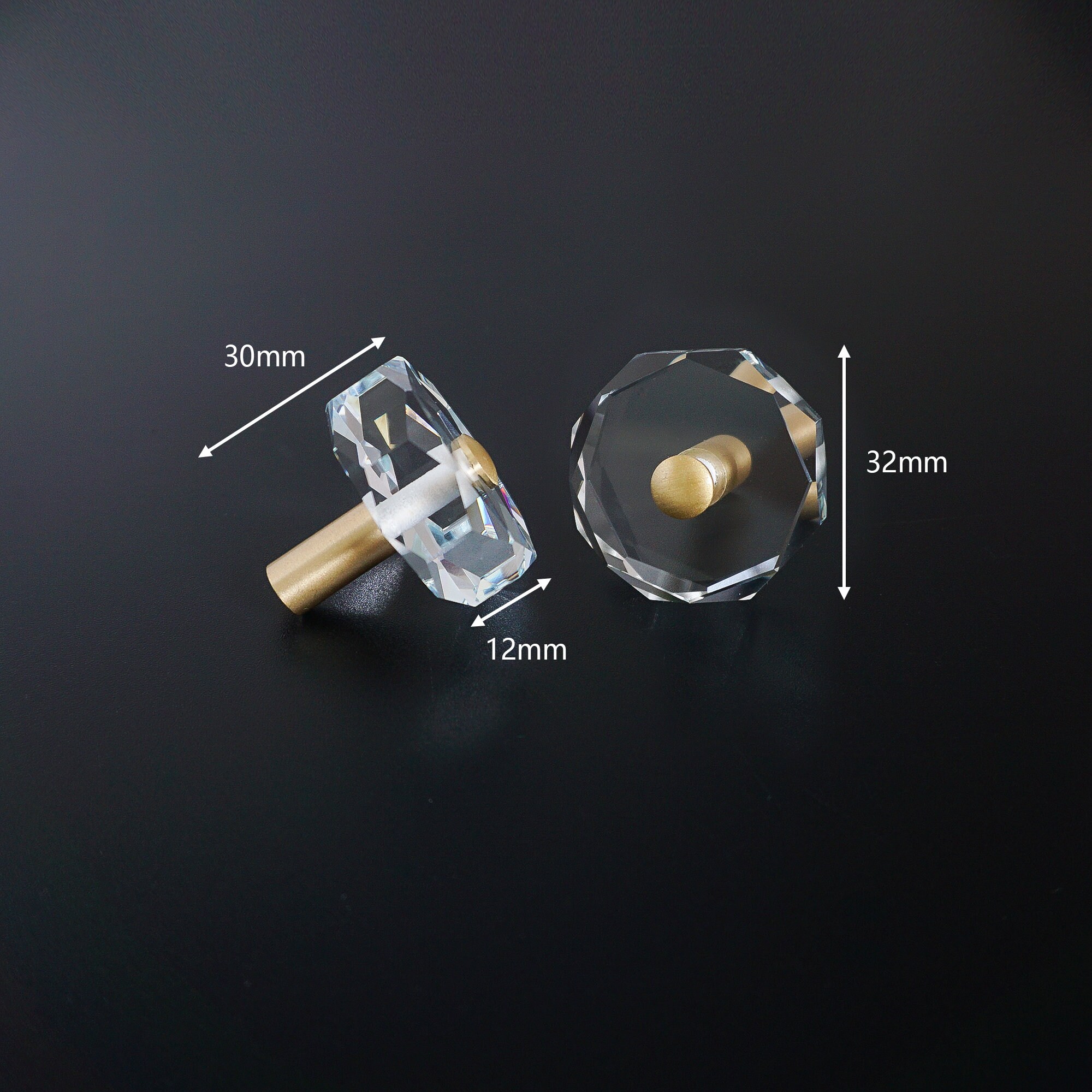 Brass Knobs Acrylic Cabinet Knob Drawer Pull Knob Glass | Etsy