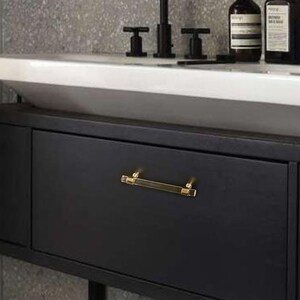 Customizable Acrylic Kitchen Pulls Handles Gold Clear Dresser Pulls ...