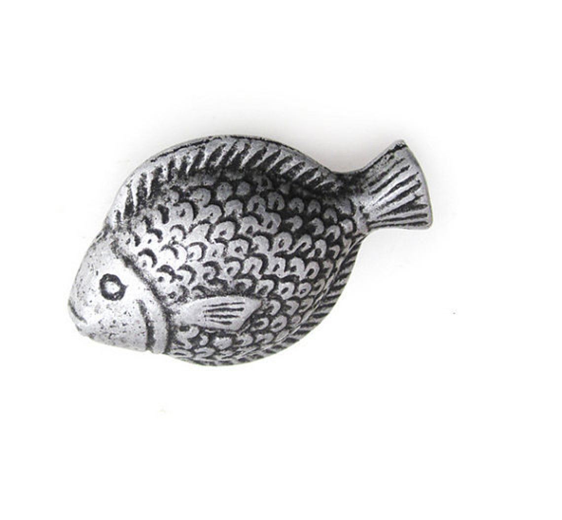 Antique Silver Fish Knob Dresser Knobs Handles / Kitchen - Etsy