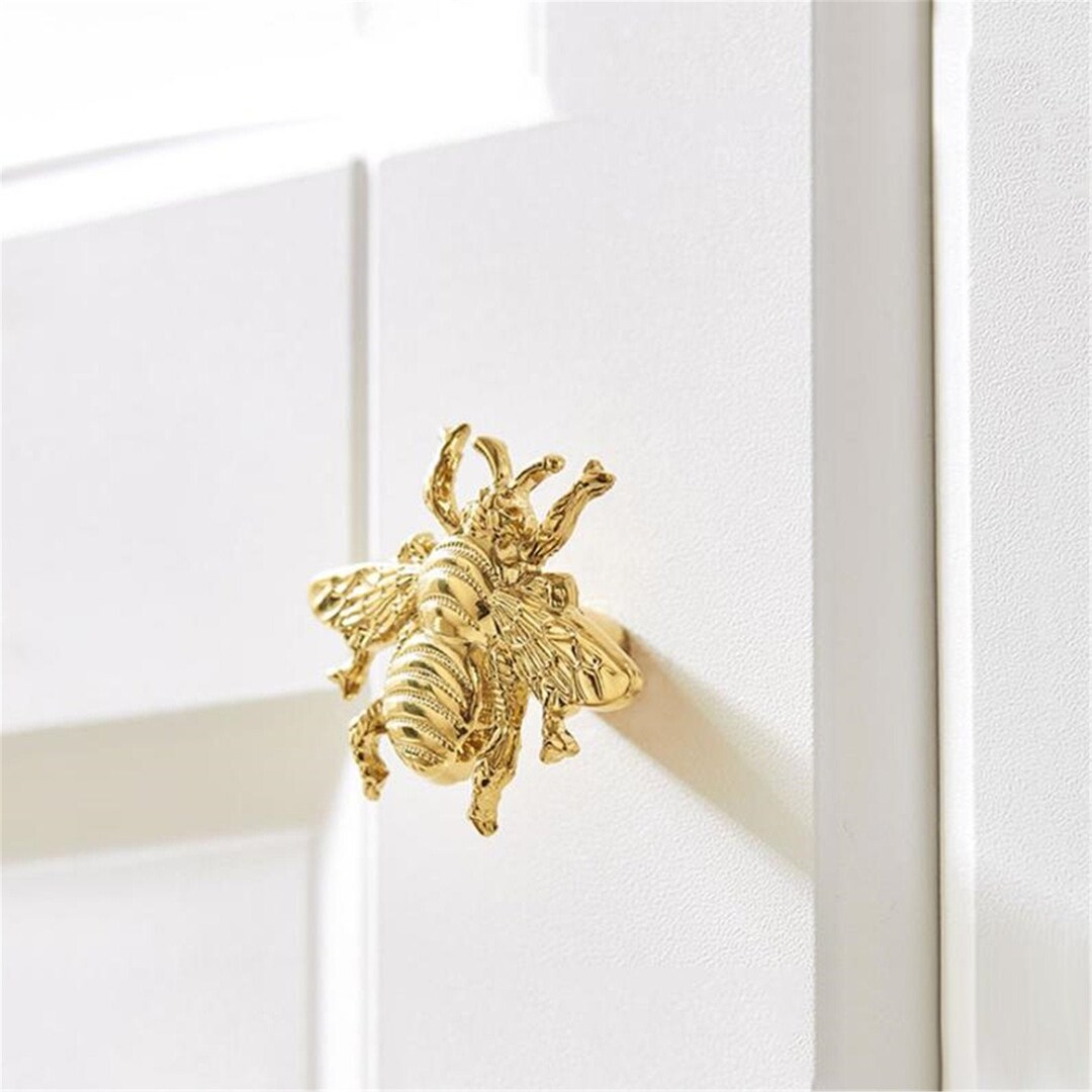 Modern Brass Knobs Bee Knobs Drawer Knob Pull Handles Cabinet Knob ...