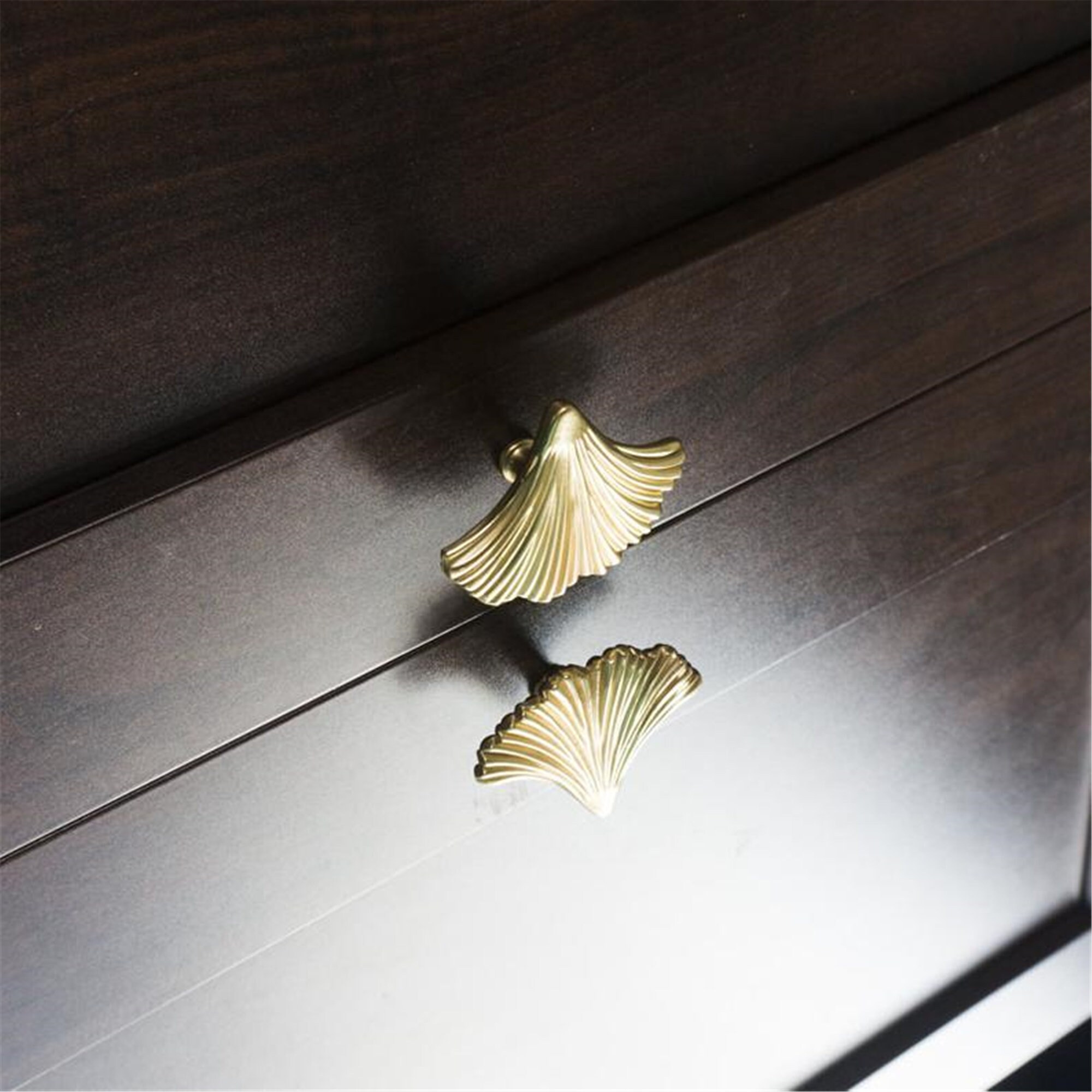 Ginkgo leaf Brass Knobs Cabinet Knobs Kitchen Pulls Handles | Etsy