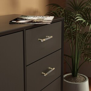 Customizable Acrylic Kitchen Pulls Handles Gold Clear Dresser Pulls ...