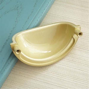 3" Brushed Gold Cup Pulls Dresser Drawer Knobs Handles Kitchen Cabinet ...