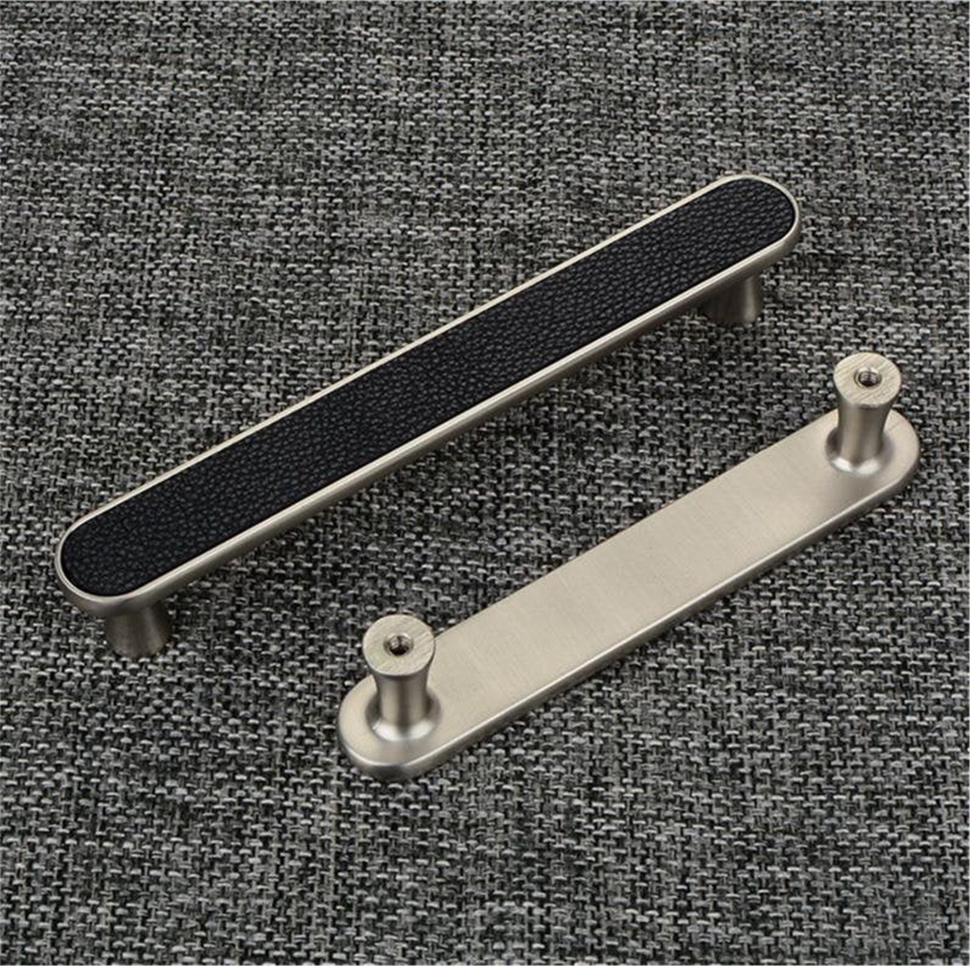 3.78 5'' Black Leather Dresser Handles Drawer Knobs | Etsy