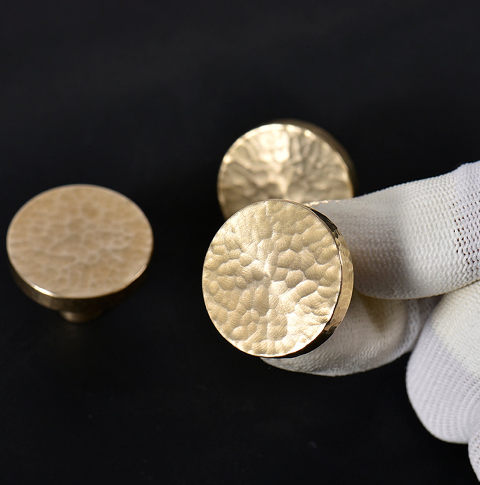 Hammered Drawer Pulls Knobs Solid Brass Cabinet Door Knobs - Etsy