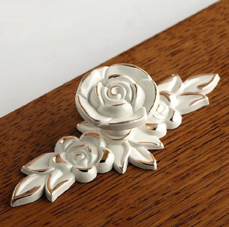 Shabby Chic Dresser Drawer Knobs Pulls Handles Creamy White - Etsy
