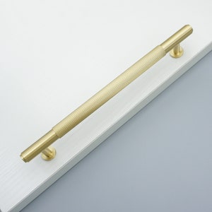 Solid Brushed Brass Drawer Pulls Knobs Kitchen Pulls Cabinet Handles Dresser Knobs Cupboard Knob ...