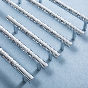 Chrome Hammer Design Drawer Pulls Knobs Solid Brass Cabinet - Etsy