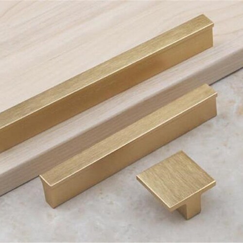 3 Brushed Gold Drawer Pulls Handle Cup Pull Kitchen - Etsy
