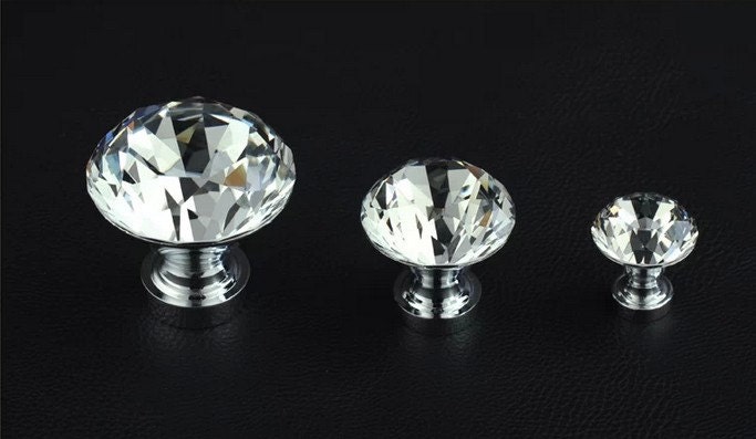 Clear Crystal Knob / Glass Knobs / Drawer Knobs / Dresser - Etsy