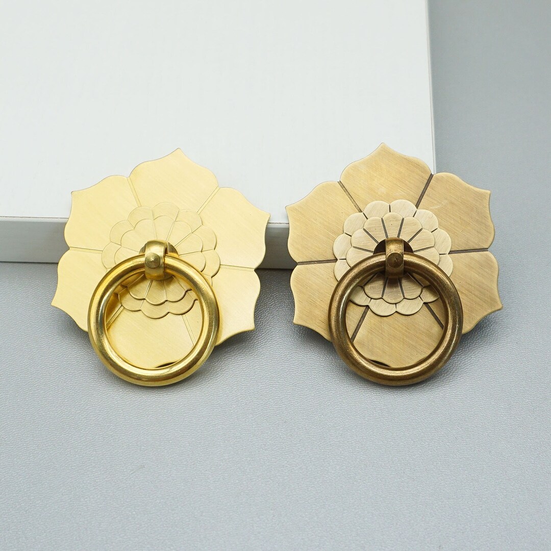 Solid Brass Antique Bronze Drawer Pulls Knobs Dresser Knob Back Plate ...