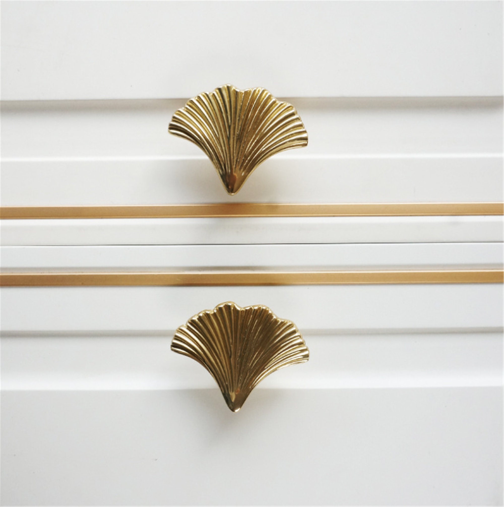 Ginkgo leaf Brass Knobs Cabinet Knobs Kitchen Pulls Handles | Etsy