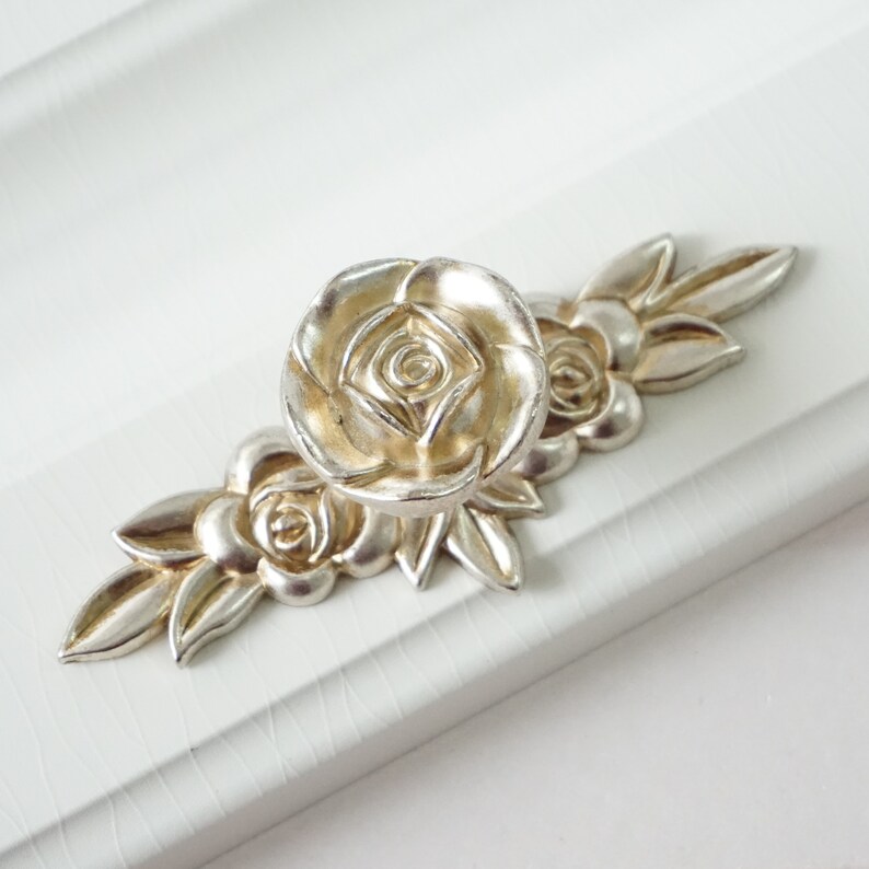 Rose Flower Dresser Handles Knobs Drawer Pulls Handles Antique | Etsy