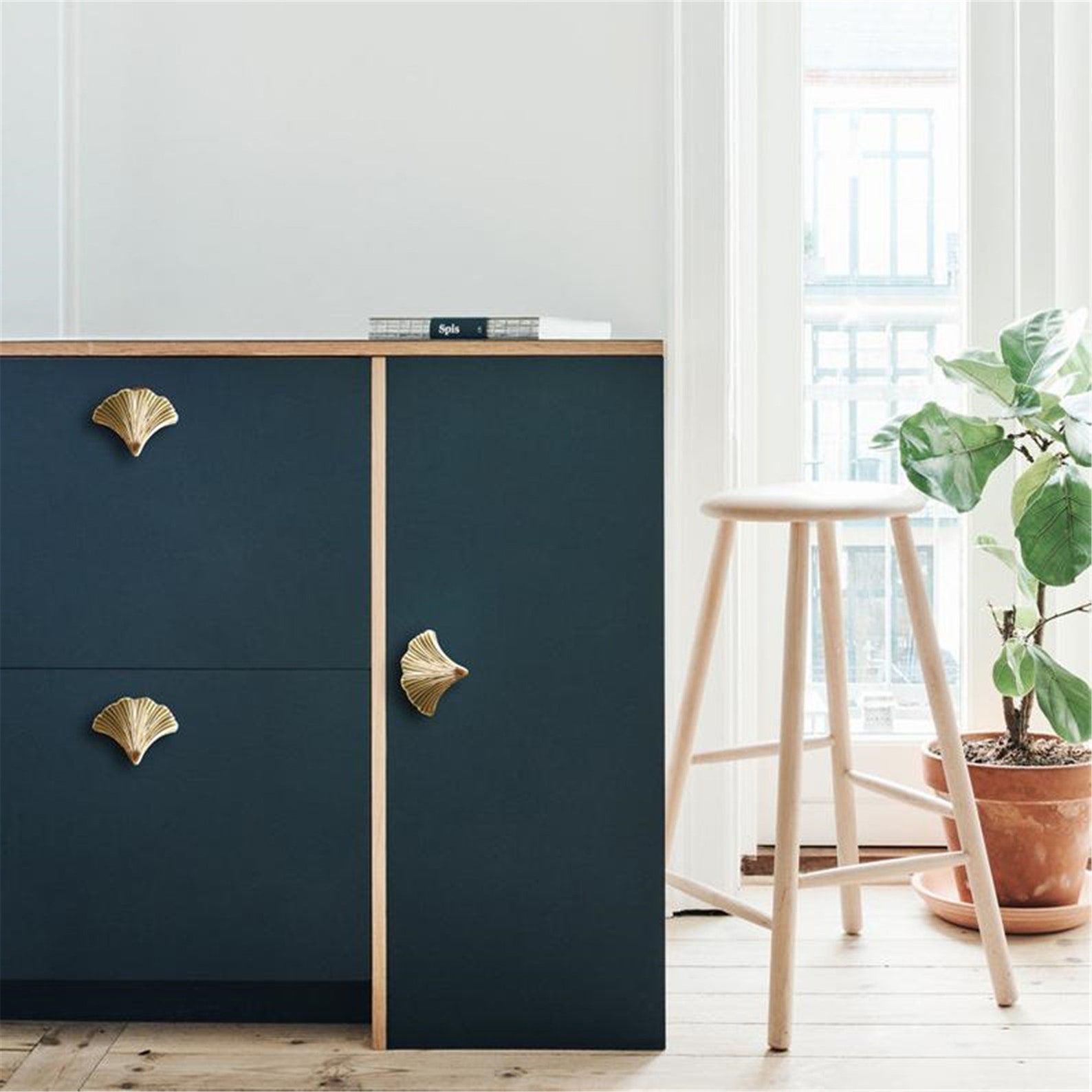 Ginkgo Leaf Brass Knobs Cabinet Knobs Kitchen Pulls Handles - Etsy