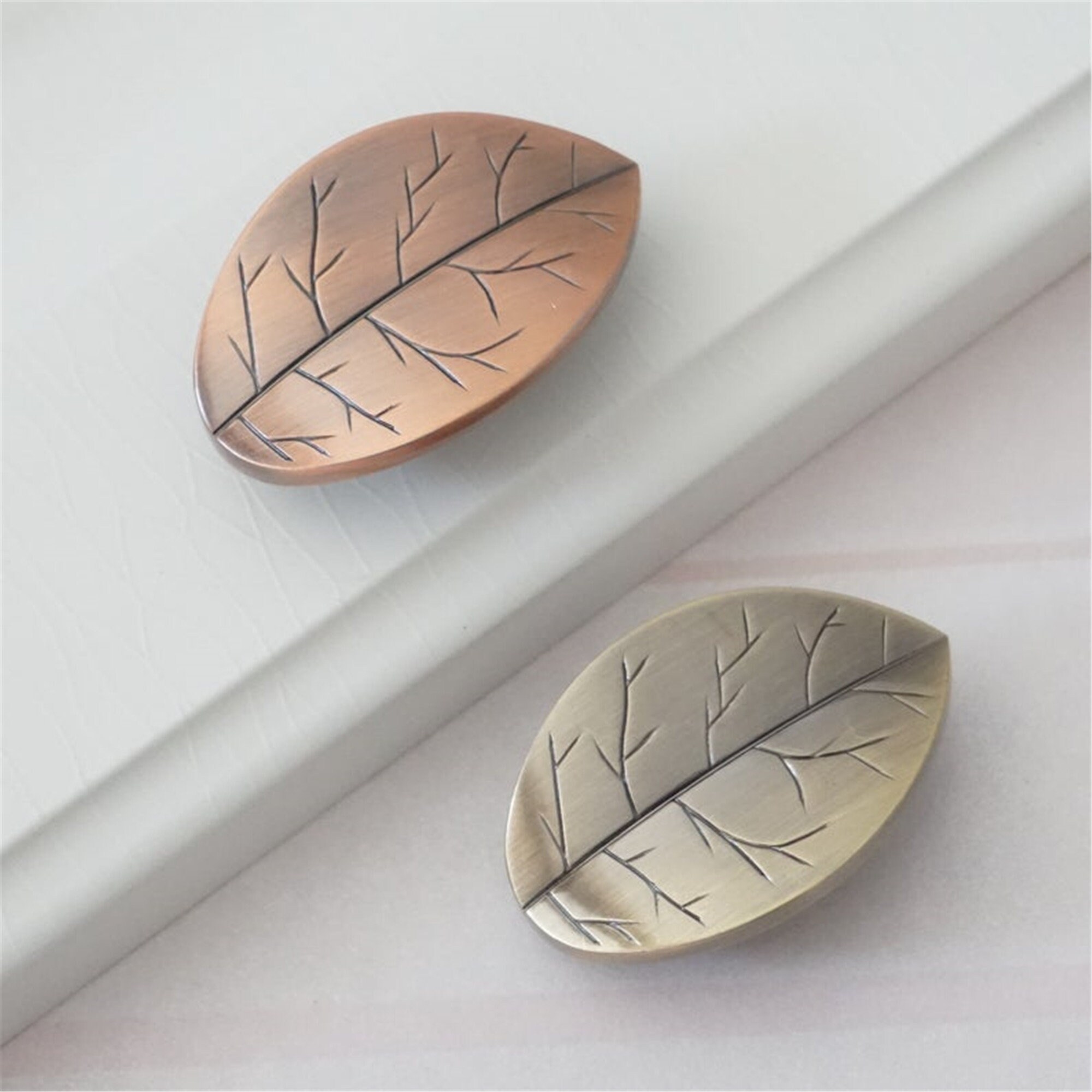 Leaf Design Dresser Knobs Drawer Pull Handles Knobs Bronze | Etsy UK