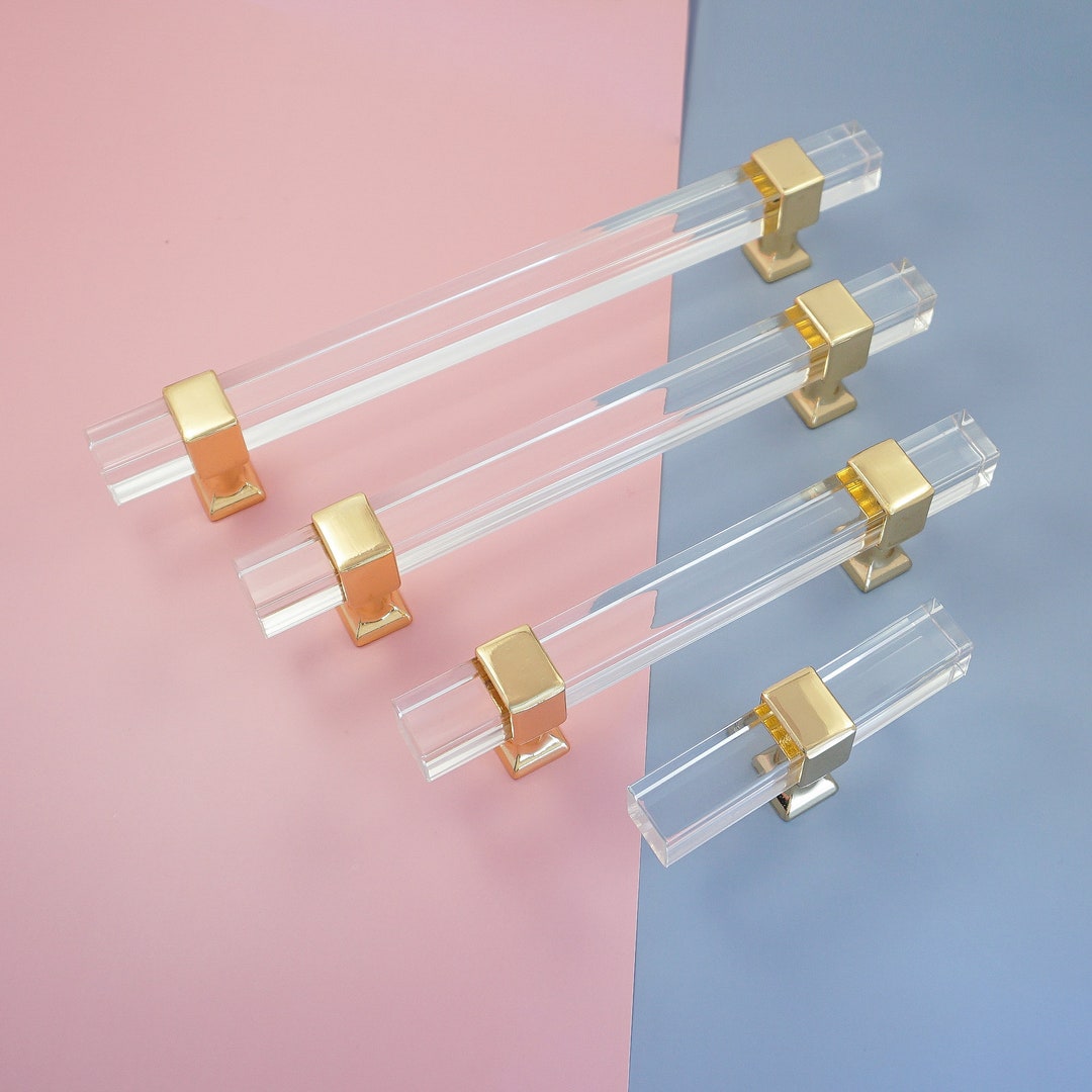 Square Acrylic Drawer Pulls and Knobs Kitchen Handles and Konbs Dresser ...