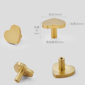 Decorative Knobs Brass Heart Knobs Pulls Gold Wardrobe Knob - Etsy