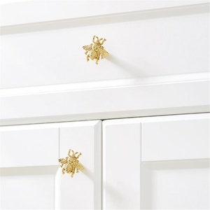 Modern Brass Knobs Bee Knobs Drawer Knob Pull Handles Cabinet Knob Handle Gold Knob Kitchen Door ...