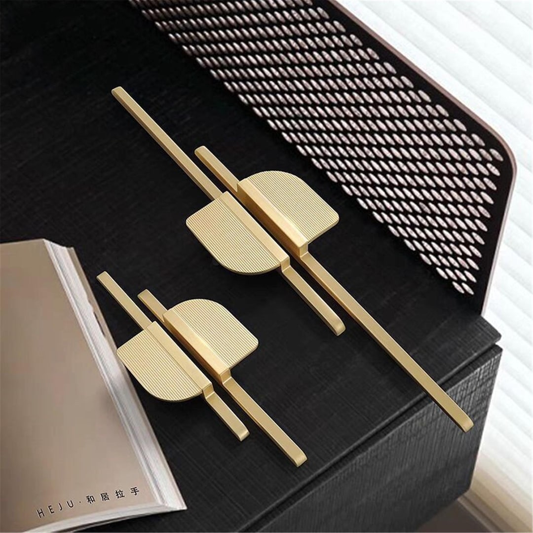 Brass Gray Drawer Handles Gold Dresser Pull Unique Cabinet Door Handle ...