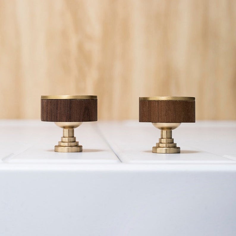 Modern Wood Cabinet Knobs Brass Drawer Pulls Knobs Drawer - Etsy