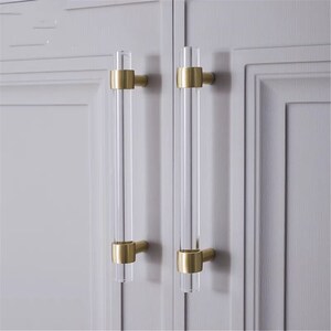 Customizable Clear Acrylic Drawer Pulls and Knobs Brass Kitchen Pull Knob Dresser Pull Knob ...